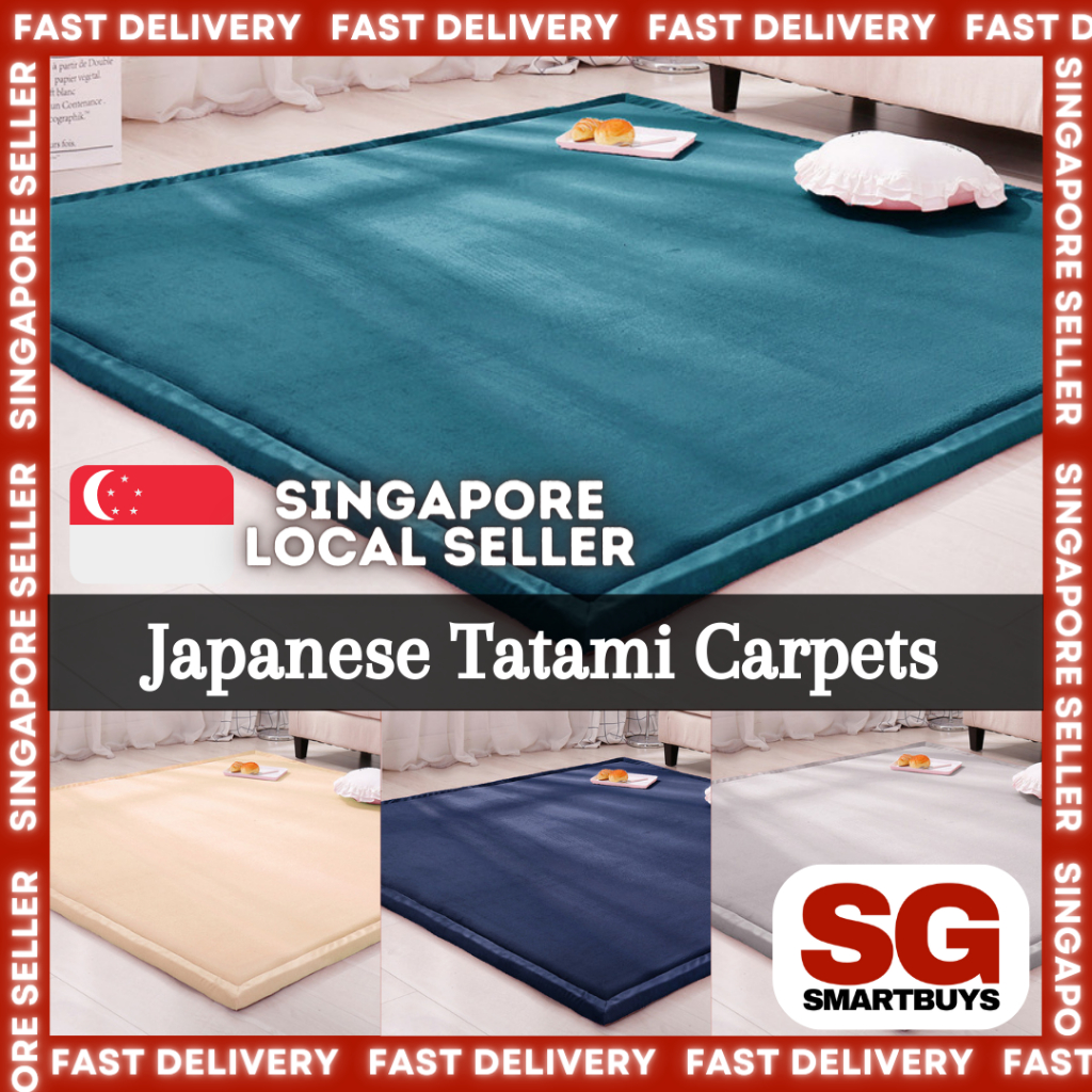 EXTRA THICK 2CM JAPANESE TATAMI CORAL FLEECE CARPETS ANTI SLIP PLAY MAT ...