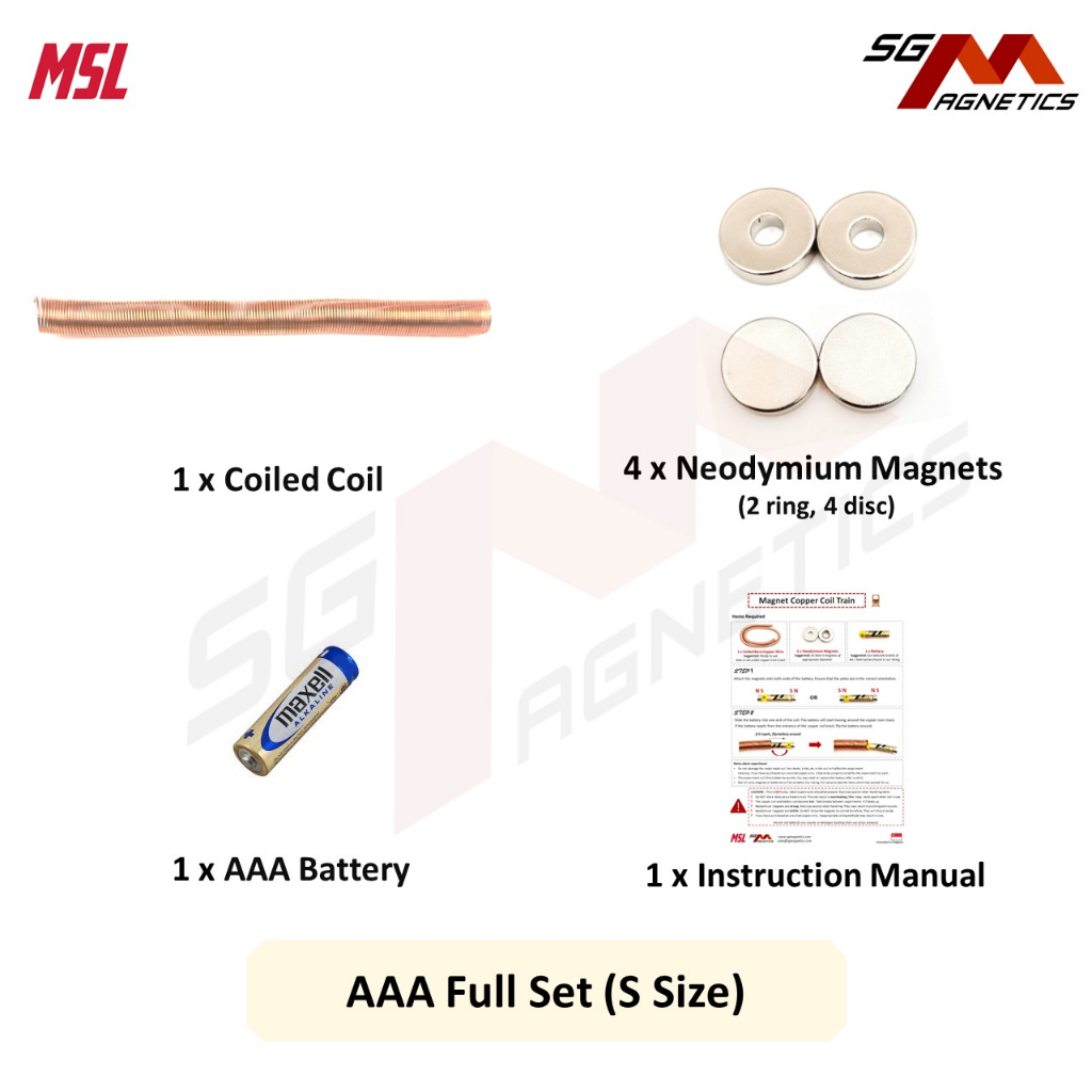 Magnet Coil Train - Bare Copper Wire School Science Experiment Magnetic ...