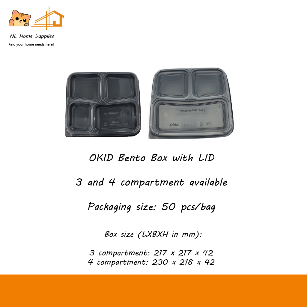 [SG READY STOCK] Disposable BENTO BOX with Lid | Food Box | 3 ...