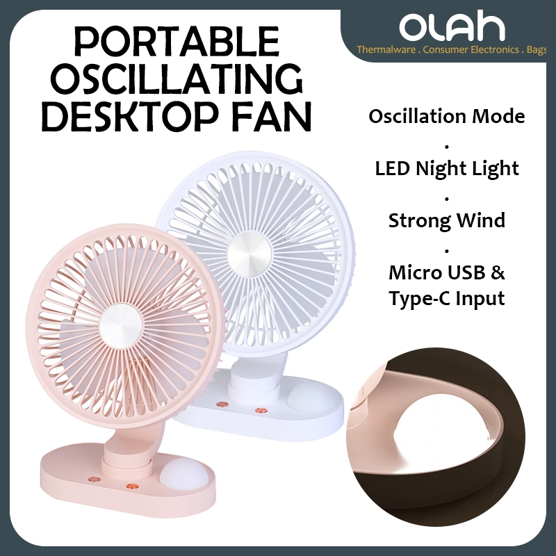 Portable Oscillating Desktop Fan / USB Fan / Mobile Fan / Rotating Fan ...