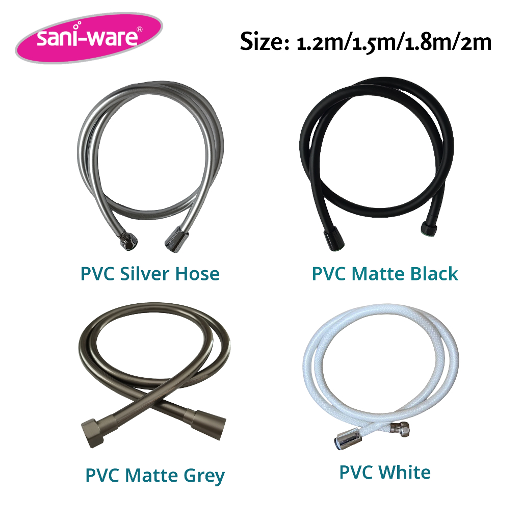 Sani-ware PVC Shower Hose Multiple Colours 1.2M/1.5M/1.8M/2M *SGSELLER ...