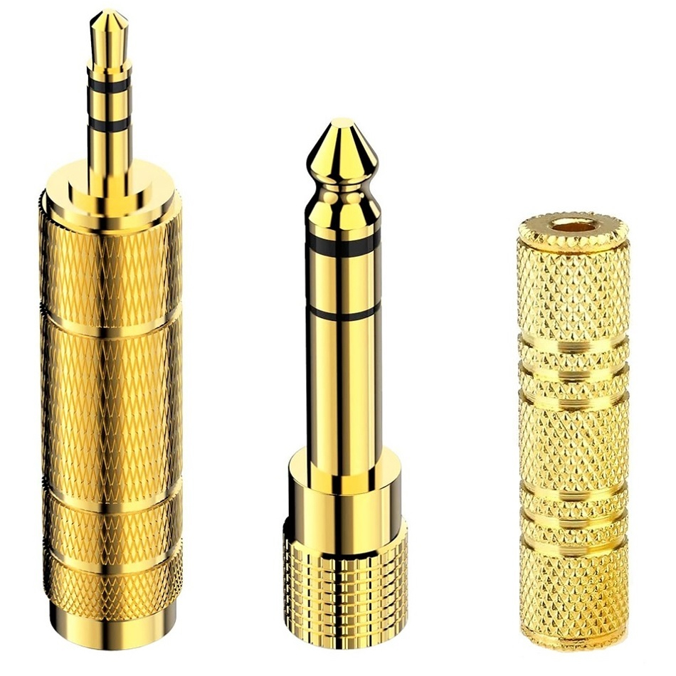 Stereo 3.5mm (Male) to 6.3mm (Female) Adapter / 6.3mm (Male) Adapter to ...