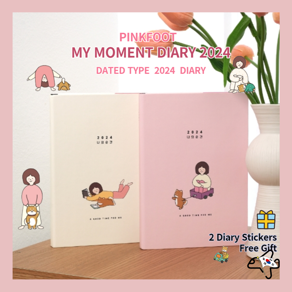 Pink foot 2024 My Moment Diary/ My Moment Diary 2024 Date Type /2 diary ...