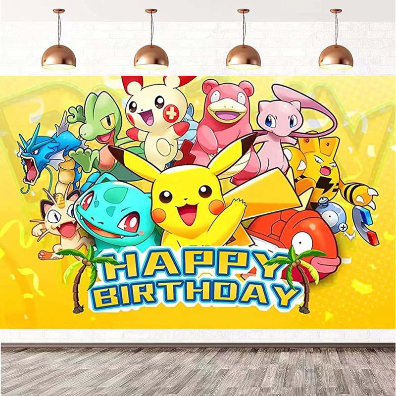 [SG] Pokemon Photography Backdrop Pikachu Banner Supplies Baby Shower ...