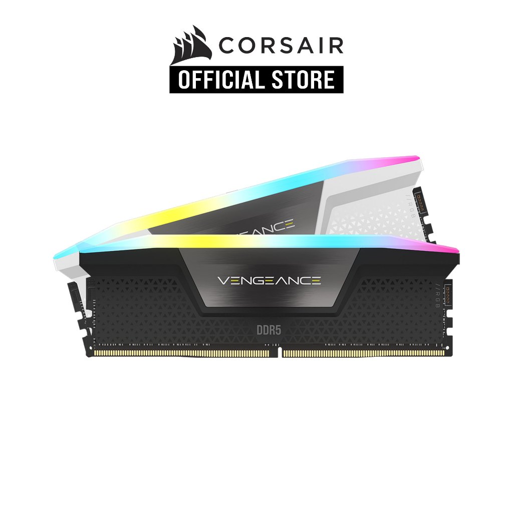 CORSAIR VENGEANCE RGB DDR5 32GB (2x16GB) 6000Mhz C36 1.25V - Black/White - CMH32GX5M2E6000C36 ...