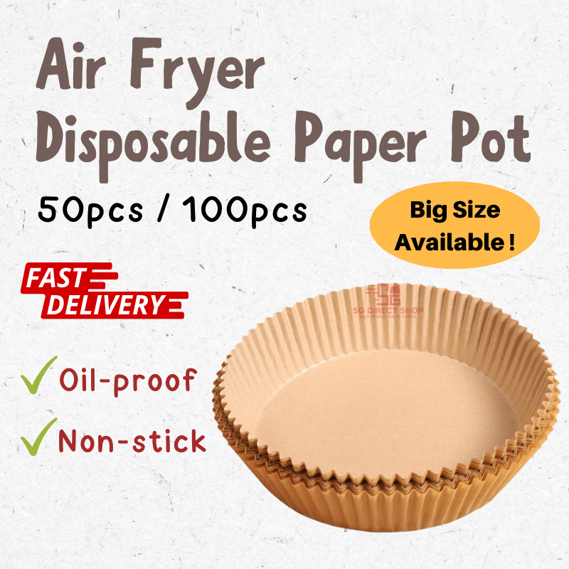 [50/100Pcs] Air Fryer Disposable Paper Pot | Non-Stick Air Fryer Pot ...