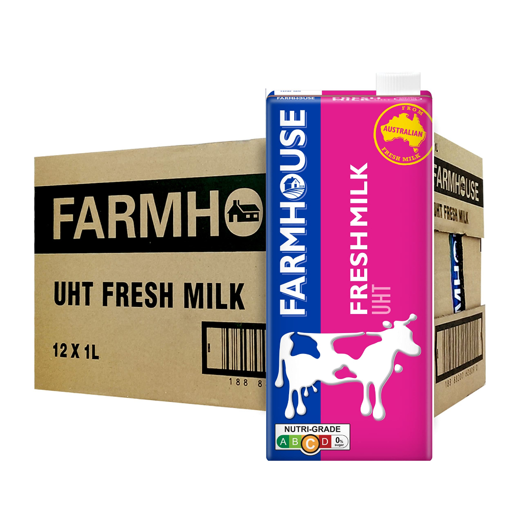 Farmhouse UHT Milk Fresh 12 x 1L, Expiry Aug 2025 | Shopee Singapore