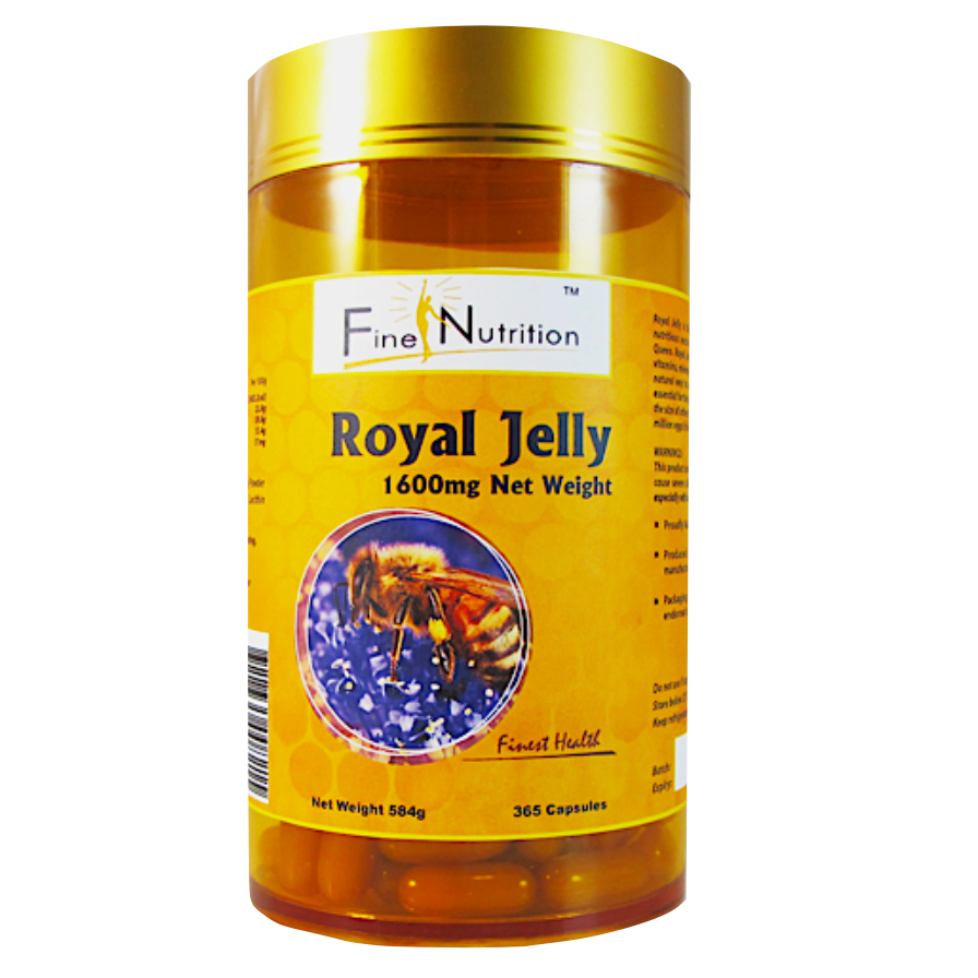 Fine Nutrition Royal Jelly (365 Capsules) 1600mg 6% 10-HDA Similar to ...