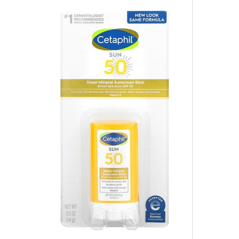 Cetaphil Sheer Mineral Sunscreen Stick, SPF 50, 0.5 oz (14 g) | Shopee ...