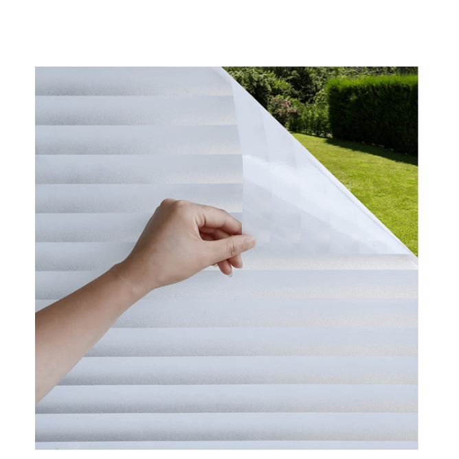 Horizontal Stripe Glass Stickers Office Bathroom Decorative Film Static ...