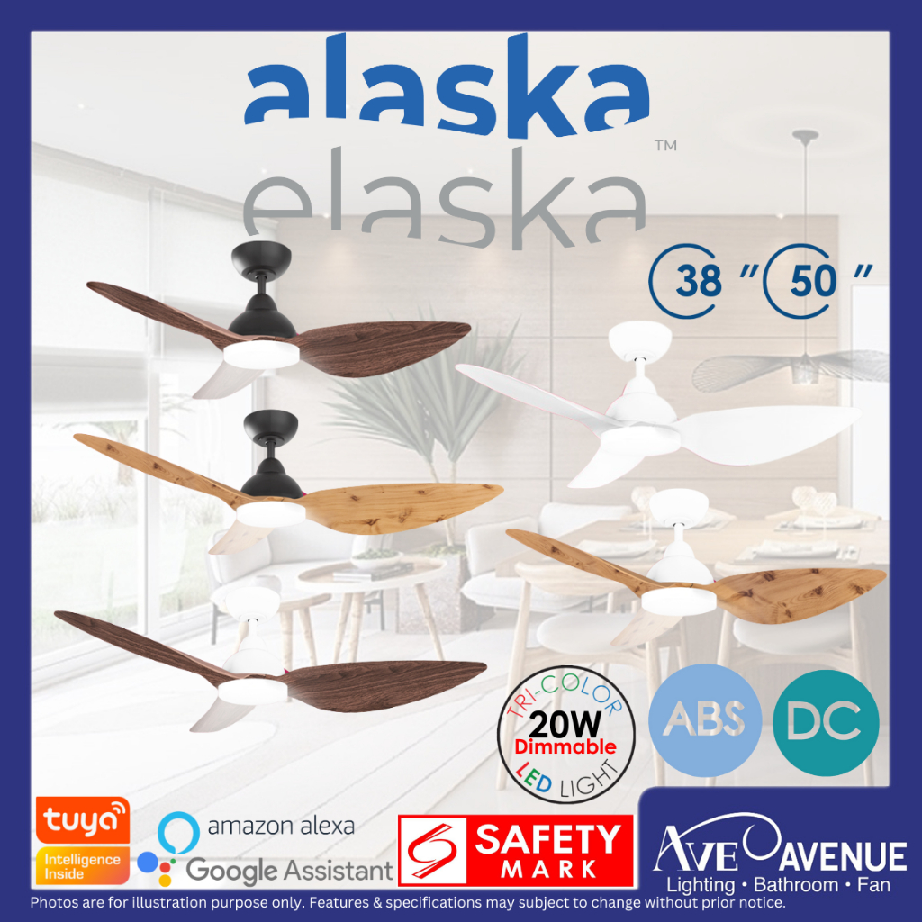 ALASKA EOPAL Smart WiFi 38/50 Inch DC Motor Ceiling Fan w Dimmable ...