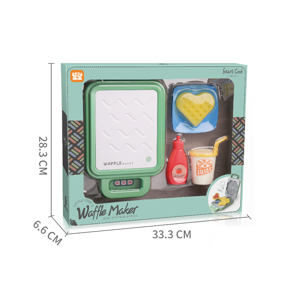 Little Chef Waffle Maker Pretend Play: Mini Kitchen Magic with Light ...