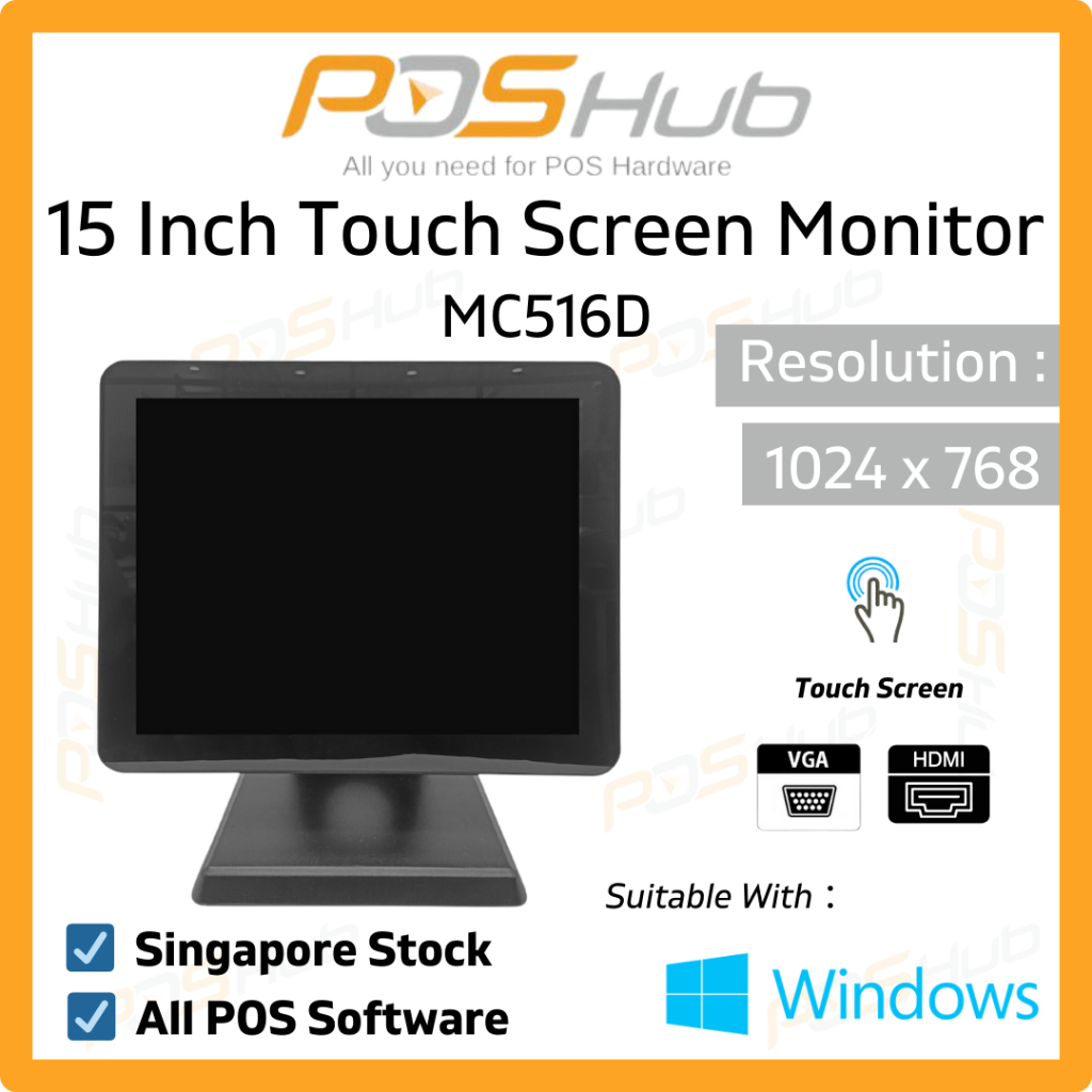 15" Inch Touchscreen Monitor Display MC516D VGA HDMI | Shopee Singapore