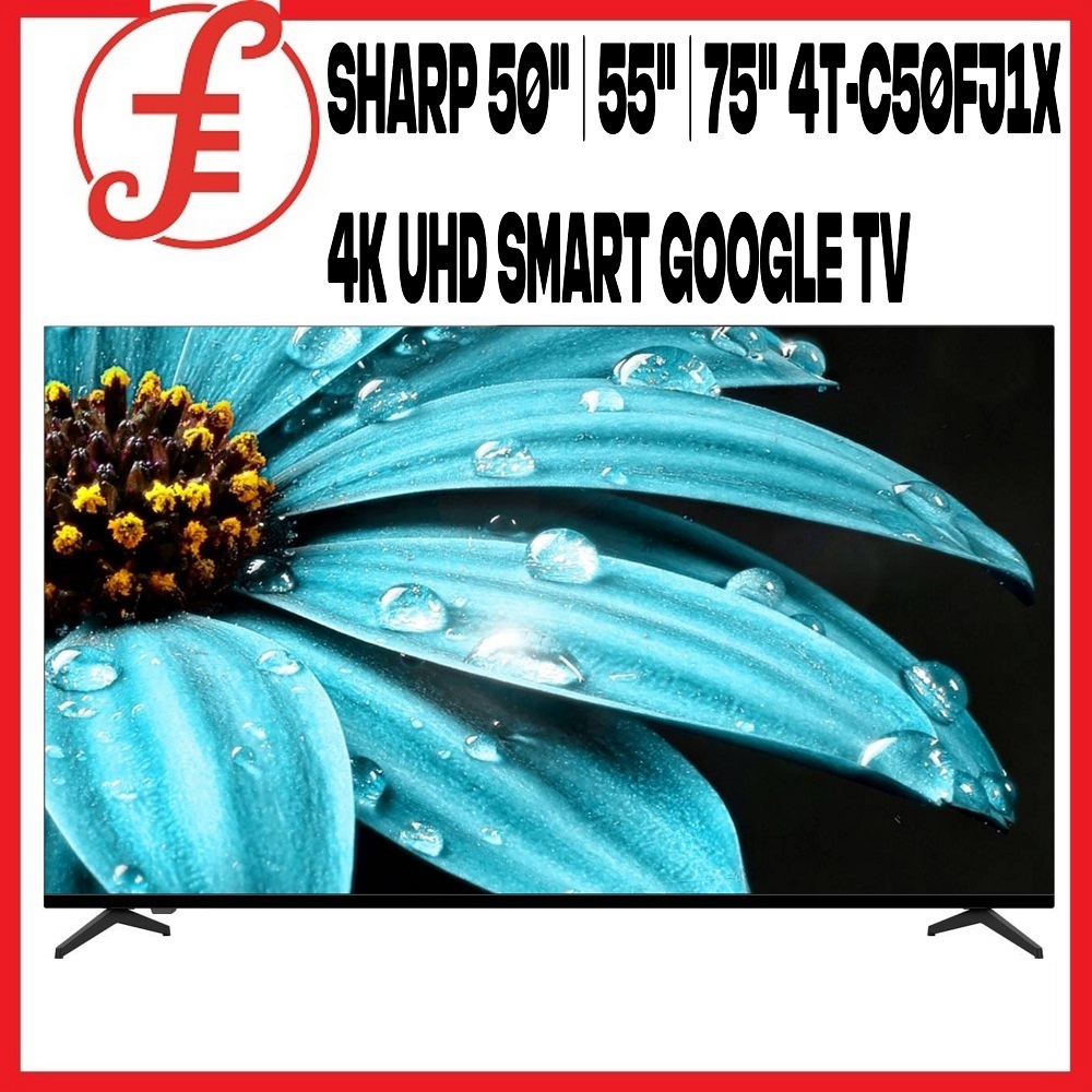 SHARP 50" | 55" | 75" 4T-C50FJ1X | 4T-C55FJ1X | 4T-C75FJ1X FRAMELESS 4K ...