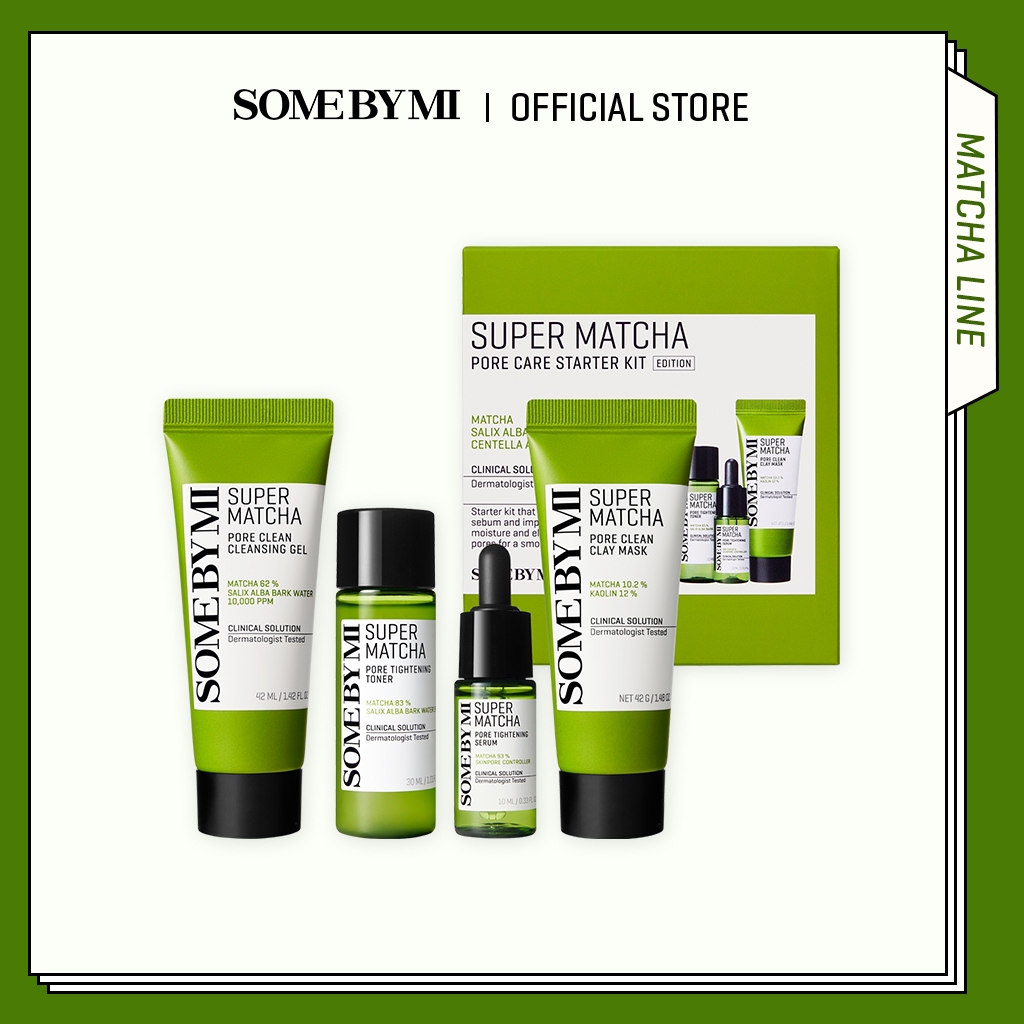 SOMEBYMI Super Matcha Pore Care Starter Kit (30ml, 10ml, 42g, 42ml ...