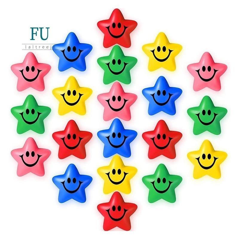 [SG] 20Pcs Star Smile Face Stress Balls Star Mini Foam Smile Ball Smile ...