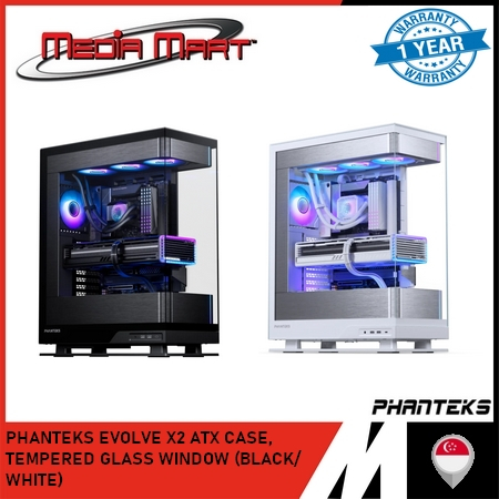 PHANTEKS EVOLVE X2 ATX CASE | TEMPERED GLASS WINDOW (BLACK/WHITE ...