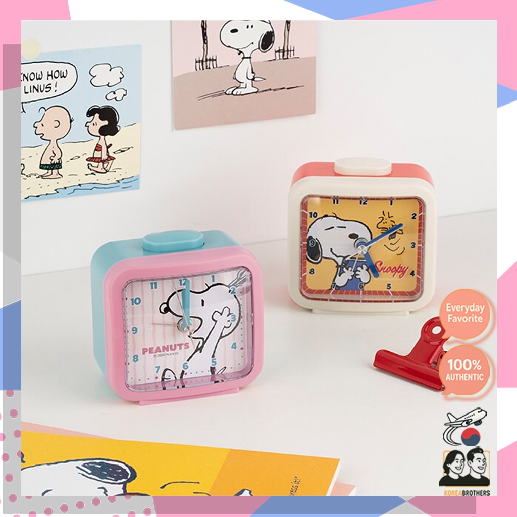 Peanuts x Snoopy Retro Table Clock 2Types / Alarm Clock / Snoopy Gift ...