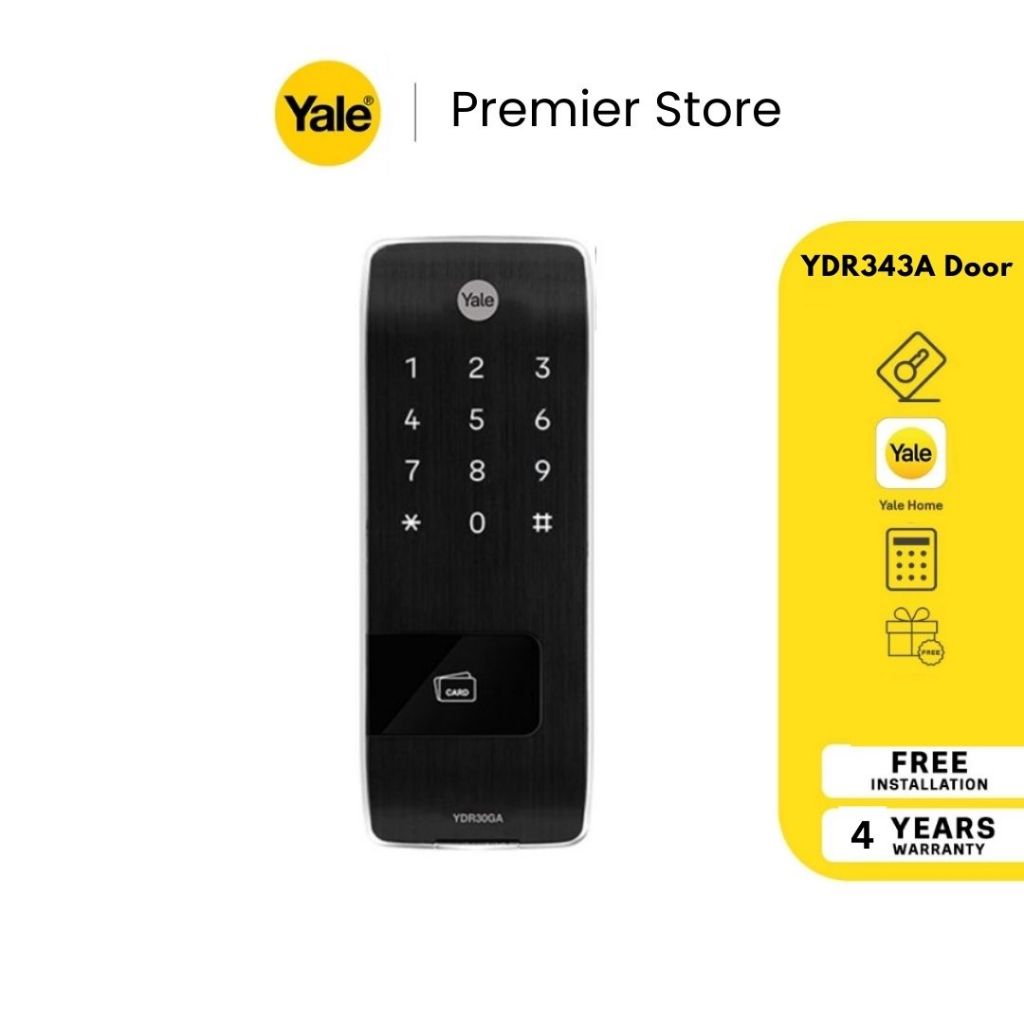 Yale YDR343A Smart Digital Lock | Rim Lock | Shopee Singapore