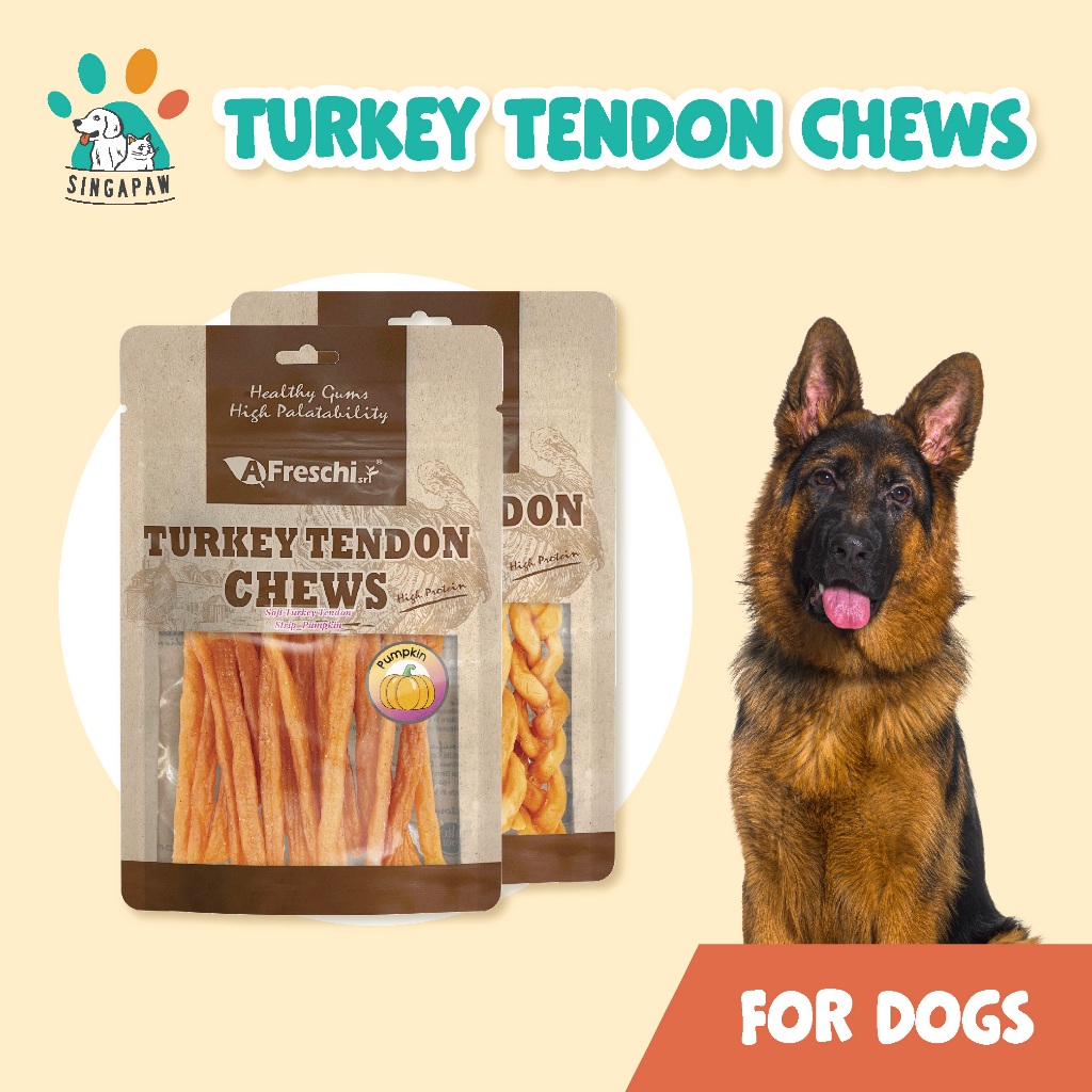 Afreschi Turkey Tendon Dog Treats Natural Chew Dental Treat High ...