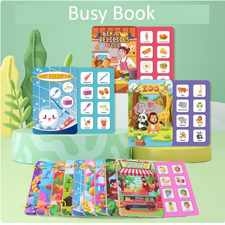Pre school Kindergarten English Busy Board Busy Binder Quiet Book for ...