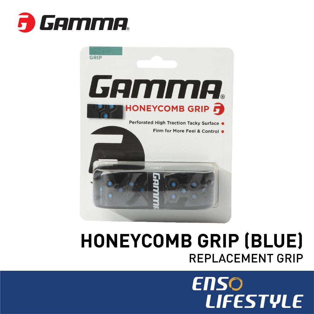 GAMMA Tennis Replacement Grip - Honeycomb (Blue) [Enso Lifestyle ...