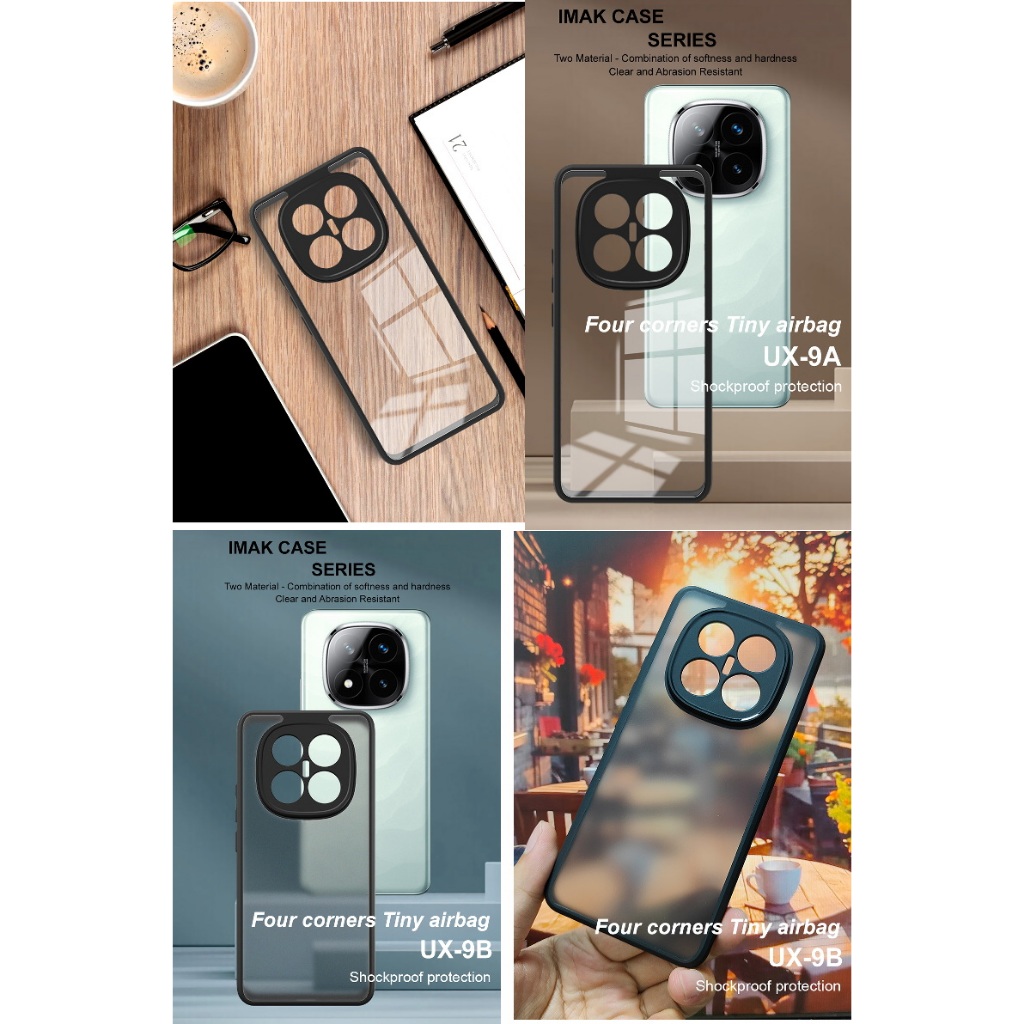 Redmi Note 14 13 / Pro / Pro+ / 5G 4G SG Version - Imak UX-9A UX-9B Shock Resistant Case Clear ...