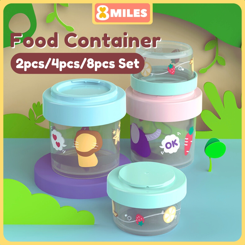 Kid Baby Food Container Set 2pcs/4pcs/8pcs Snack Container Leakproof ...