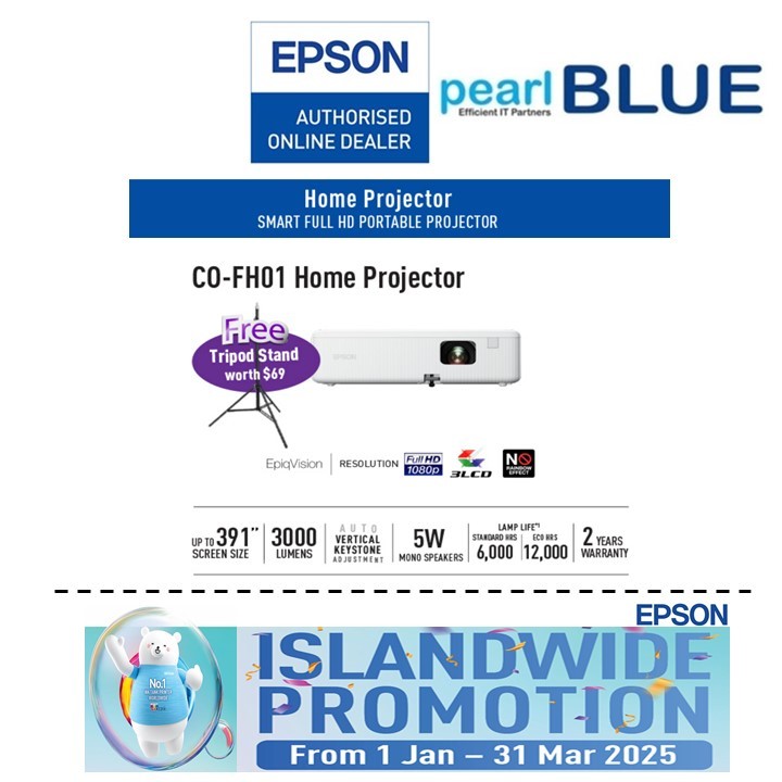 Epson CO-FH01 | 3000 Lumen 3LCD Projector | Shopee Singapore