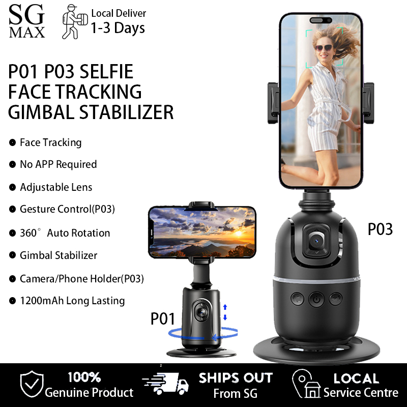 P03 P01 AI Smart Gimbal Stabilizer Phone Camera Holder Selfie Auto Face ...