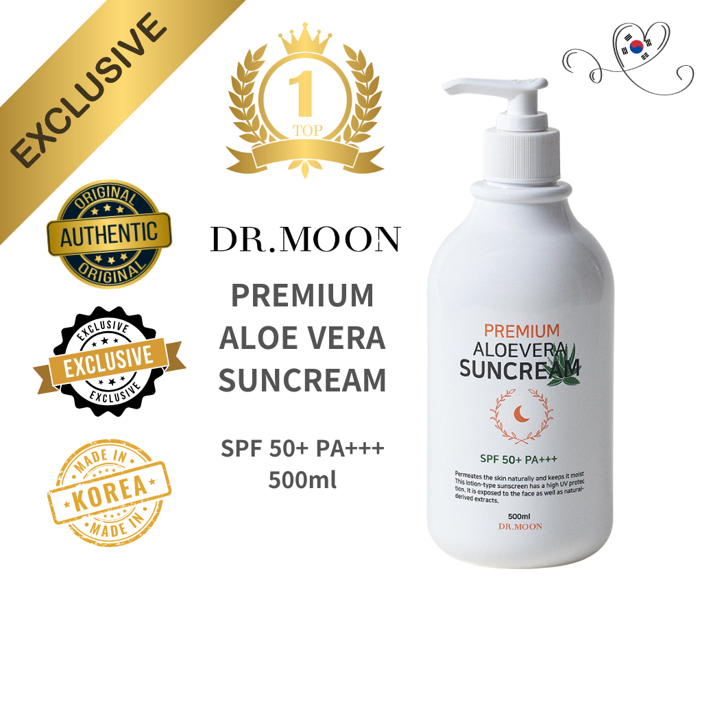DR. MOON PREMIUM ALOEVERA SUNCREAM SPF 50+ PA+++ 500ml | Shopee Singapore