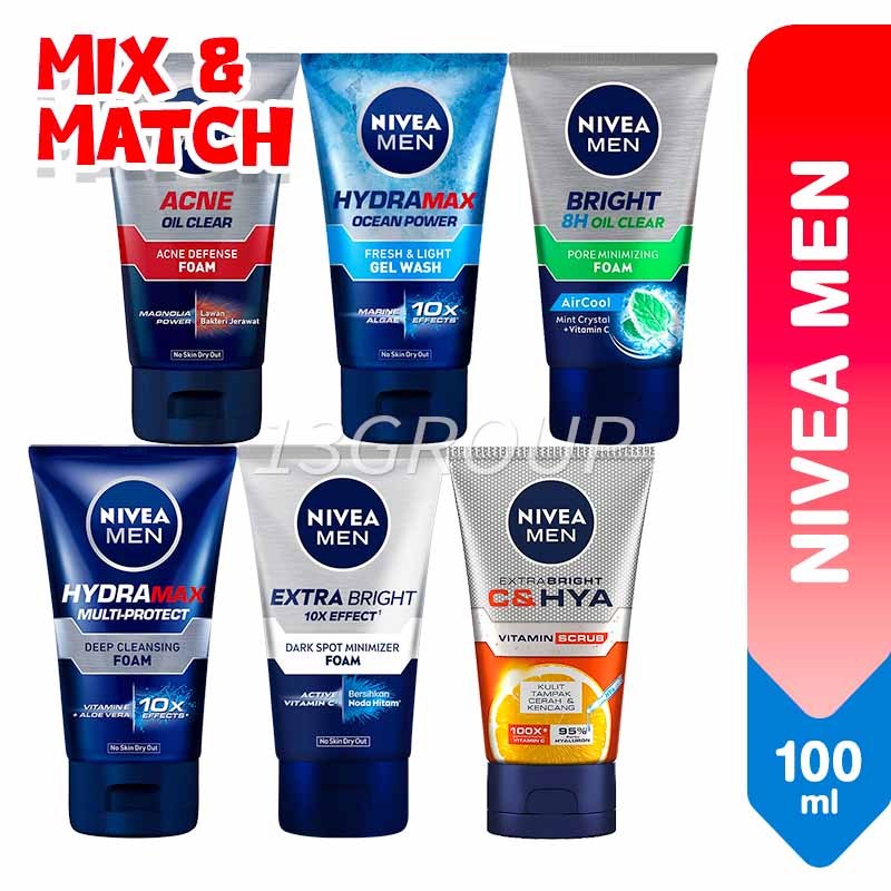 NIVEA Men Face Wash Facial Foam Scrub, 100ml | Shopee Singapore