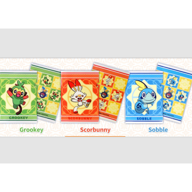 Pokemon Centre Starter A4 Files Grookey Scorbunny Sobbles | Shopee ...