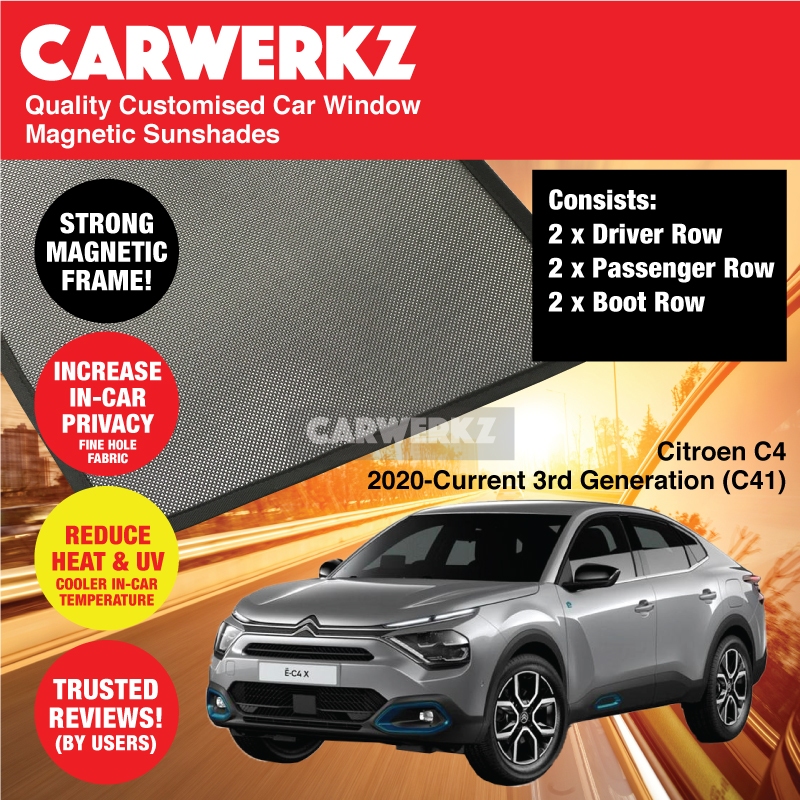 Customised Window Magnetic Sunshades for Citroen C4 e-C4 2020-Current ...