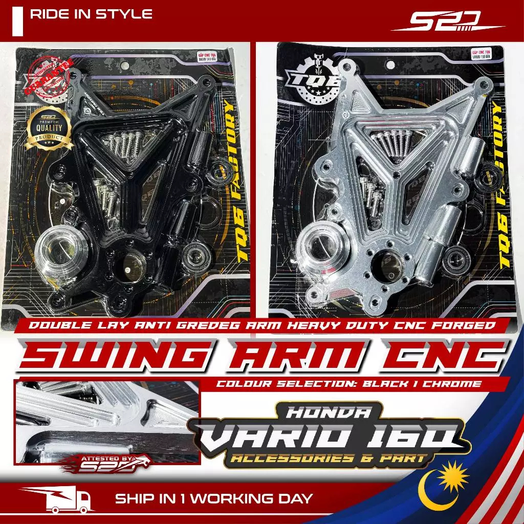 Swing arm TQ6 HONDA VARIO 160 Double Lay Anti Gredeg Arm Heavy Duty CNC ...