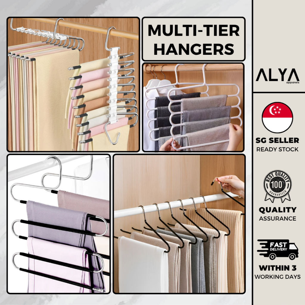 Multi-Tier Hangers ( Alya Apparels / Non Slip Hanger Organizer / Drying ...