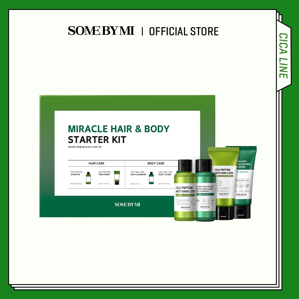SOMEBYMI Miracle Body & Cica Hair Starter Kit (60g, 30ml, 60ml, 30ml ...