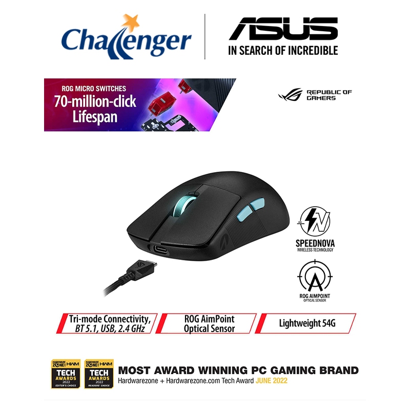ASUS ROG P713 HARPE ACE AIMLAB EDITION ULTRALIGHT GAMING MOUSE | Shopee ...