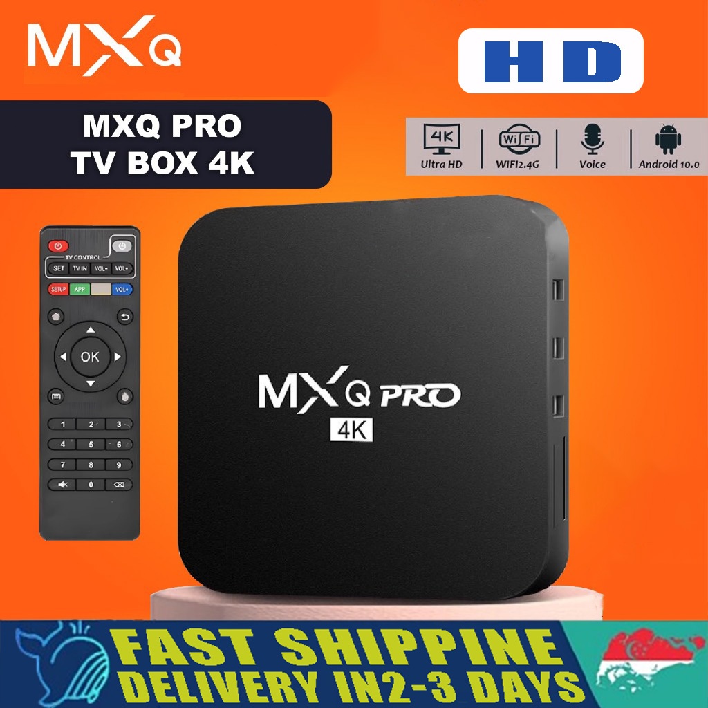 MXQ Pro Smart TV Box 4K Smart Media Player Set-top Box2.4G&5G Wifi 8GB+128GB Android 10.1 Chip ...