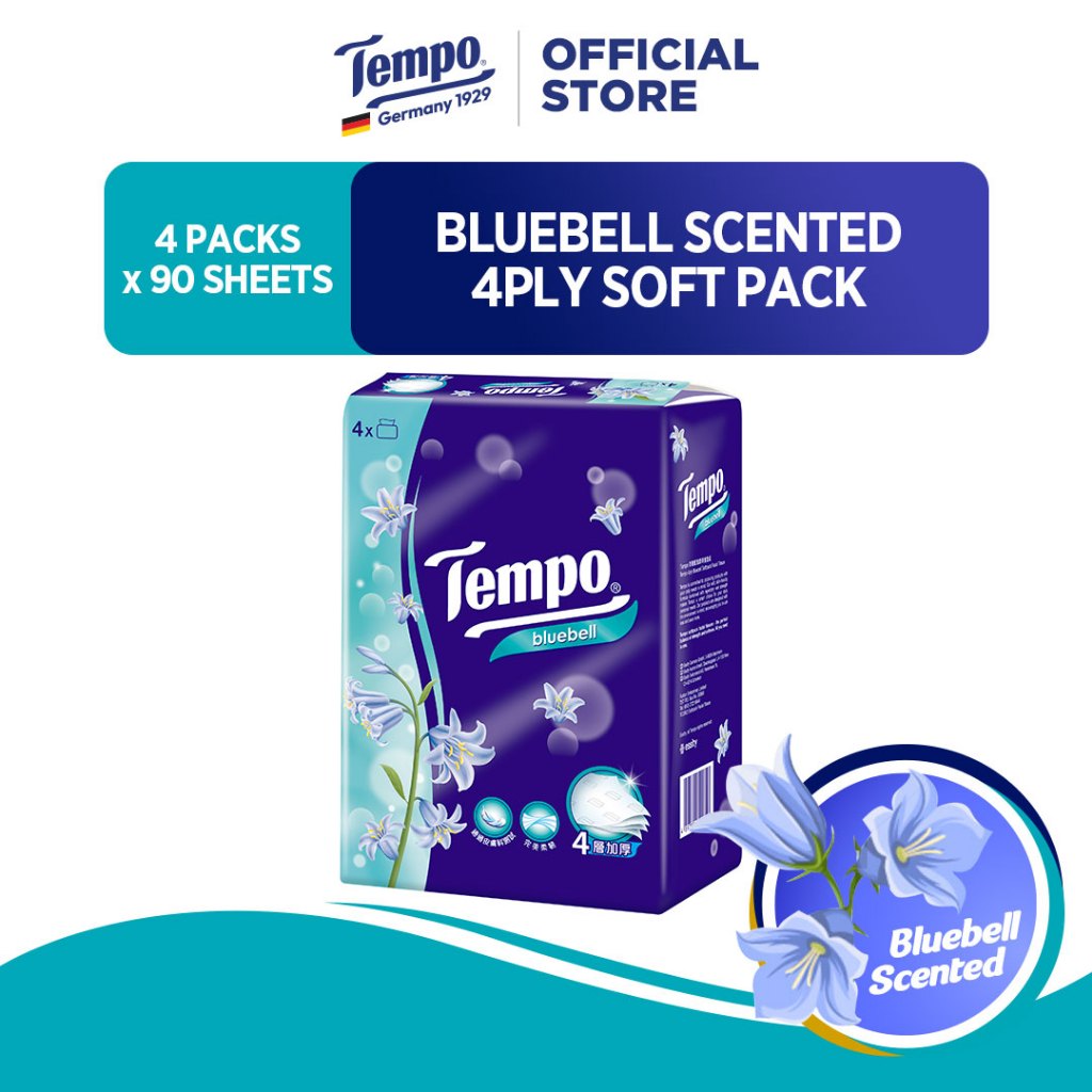 [Bundle Of 2/4/6/10] Tempo 4ply Soft Pack Facial Tissue Bluebell ...