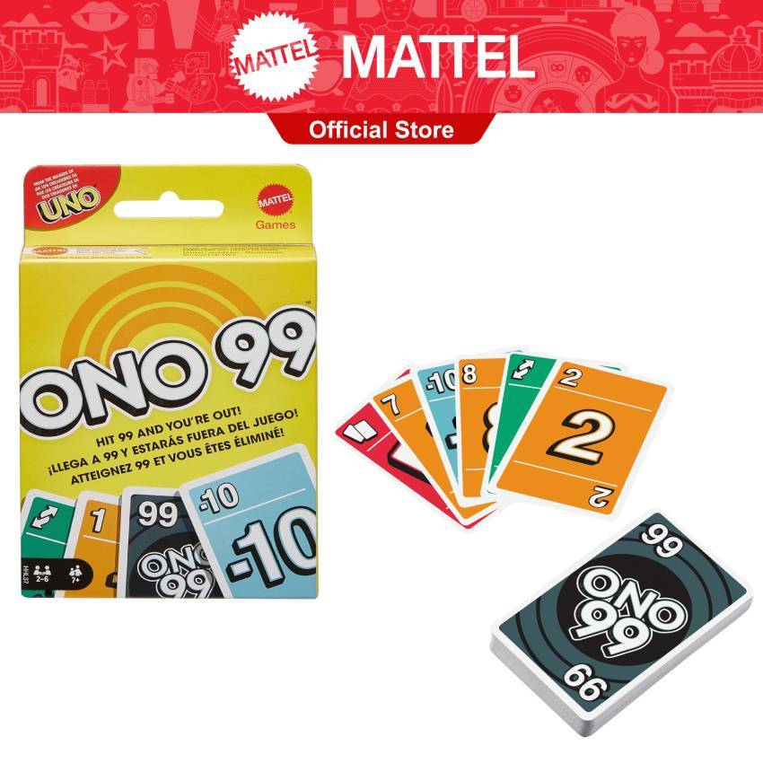 UNO Ono 99 Card Game For 2 To 6 Players Ages 3 Years & Older | Shopee ...