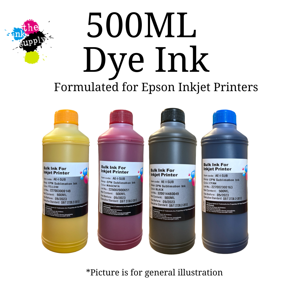 500ML Dye Printer Ink Bottle for Epson 001 003 InkTank EcoTank Printer ...