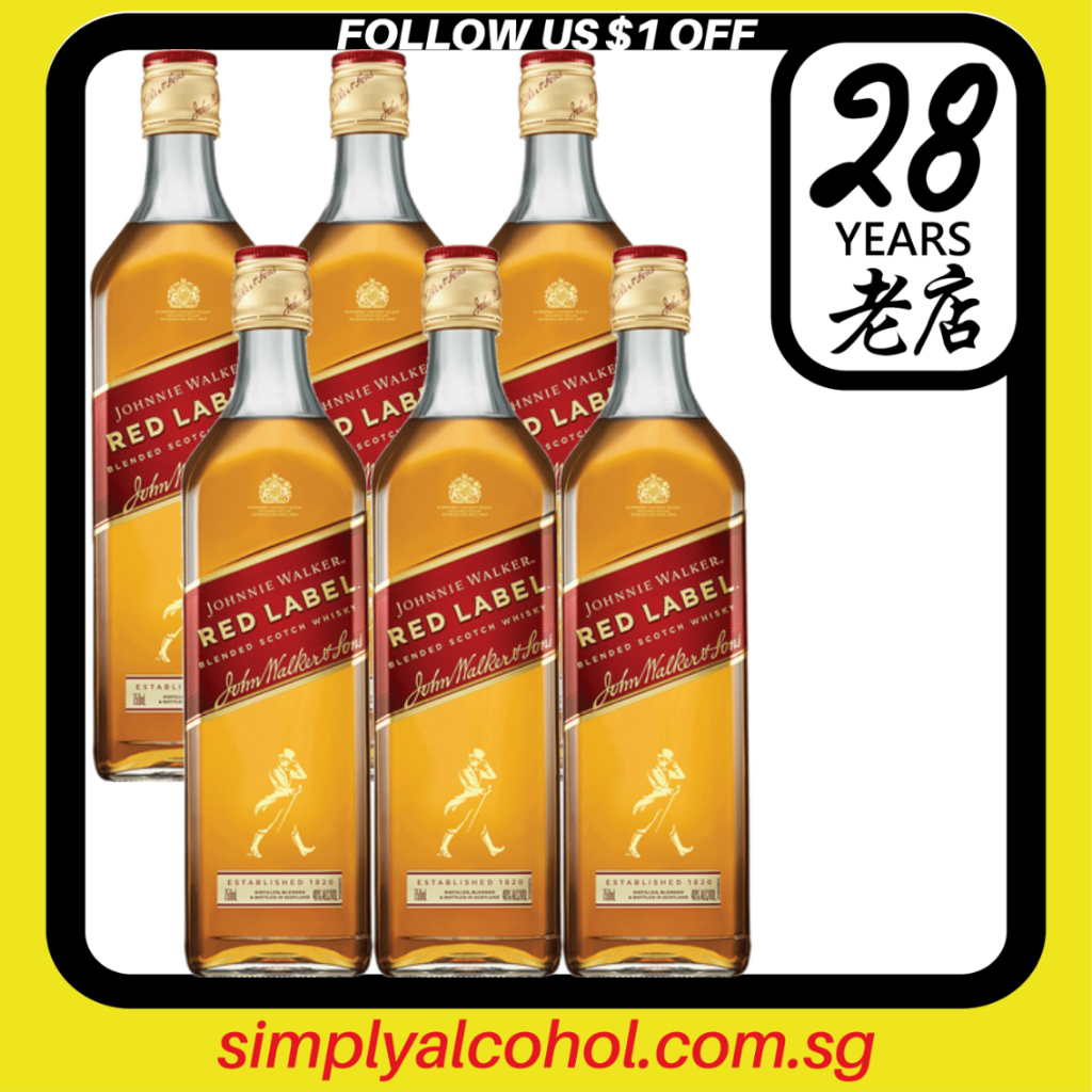 Johnnie Walker Red Label Blended Scotch Whisky 70cl 6 Bottles w/o Gift ...