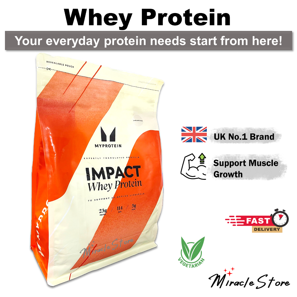 Myprotein Impact Whey Protein Powder 1KG Amino Acid BCAAs Low Fat Low ...
