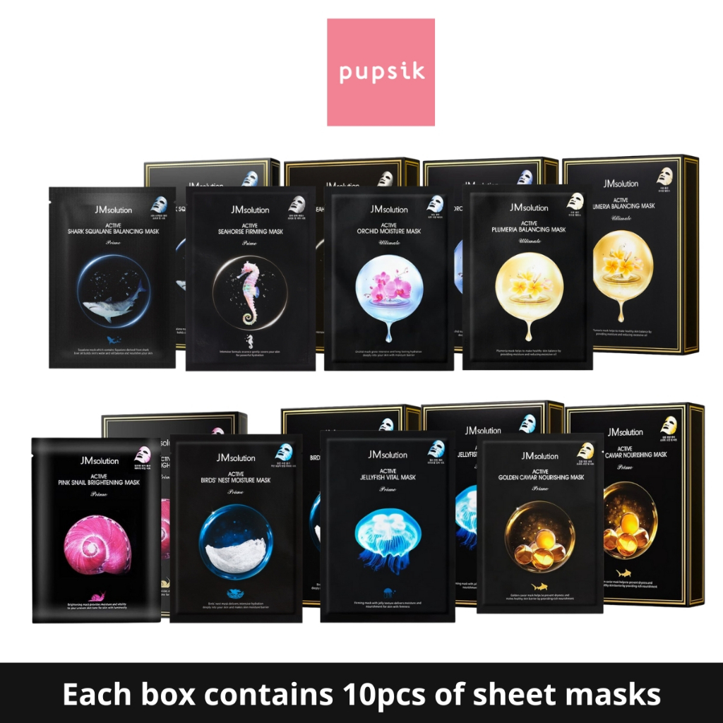 JM solution Active Series Face Sheet Mask, 10pcs (10 Types) - Golden ...