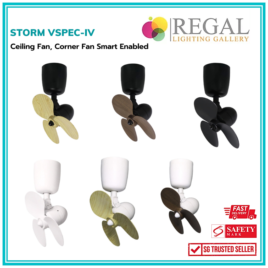 Point One (PO) Storm VSPEC IV 16″ Ceiling Fan, First Dual Axis Corner ...