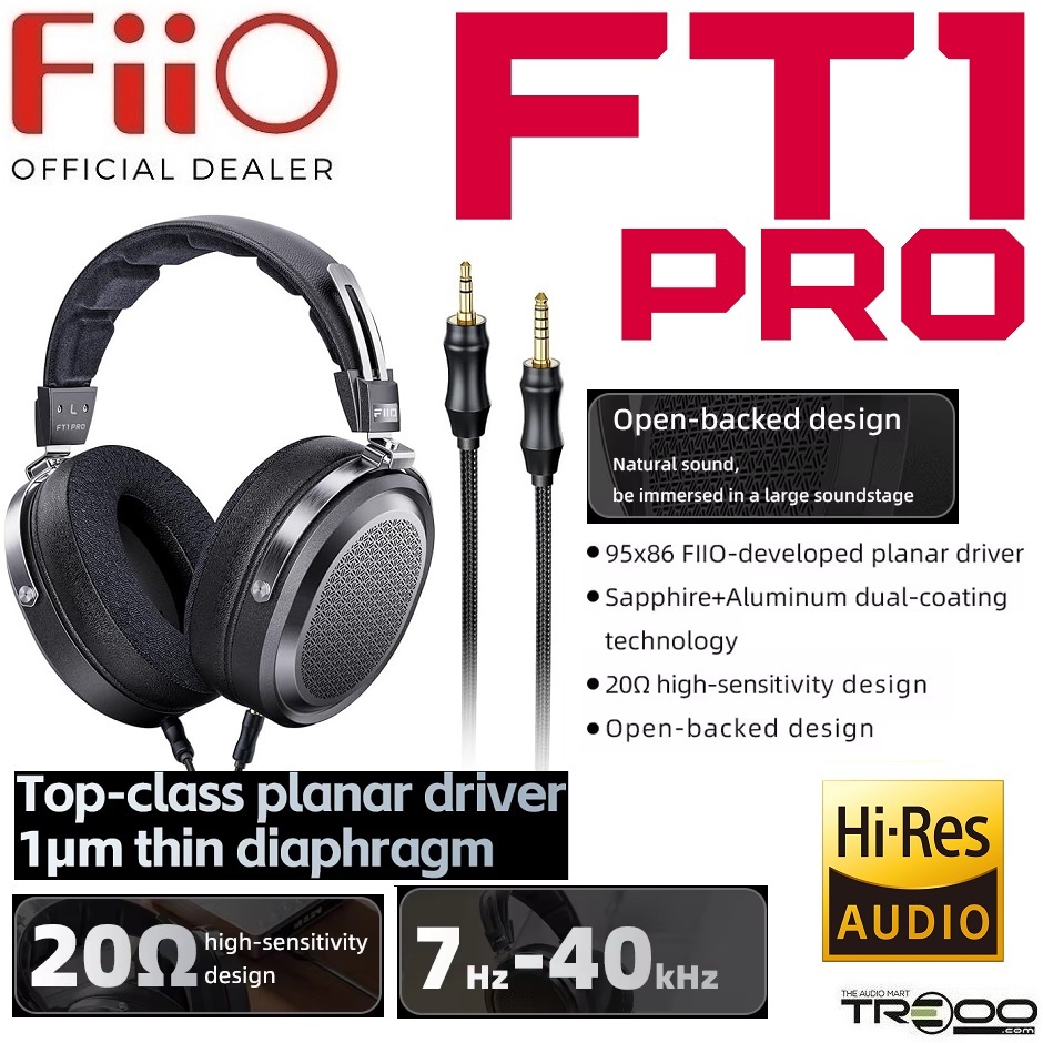 FiiO FT1 Pro Planar Magnetic Open-Back Over-Ear Headphone - Black | Shopee Singapore