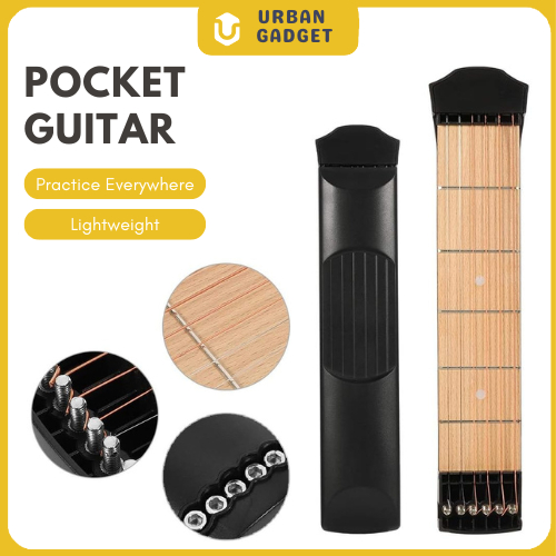 Pocket Guitar Practice 6 String Fingerboard Portable Guitar Chord ...