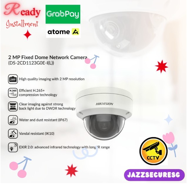 Hikvision 2MP Fixed Dome Network Camera | DS-2CD1123G0E-I(L) | Shopee Singapore