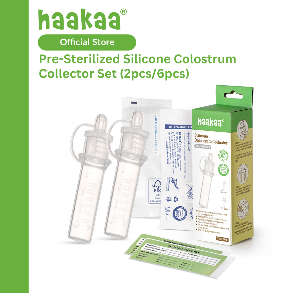 Haakaa Pre-Sterilized Silicone Colostrum Collector Set (2pcs/6pcs ...